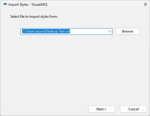 Styles: Import | VisualARQ help